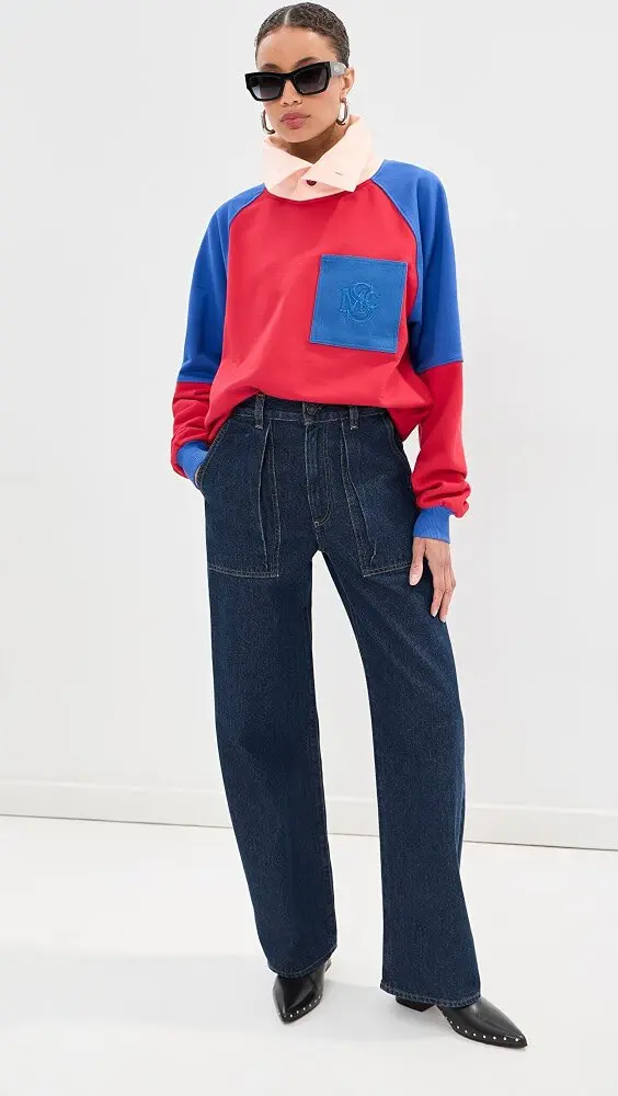 Stella McCartney Color Block High Neck Sweatshirt