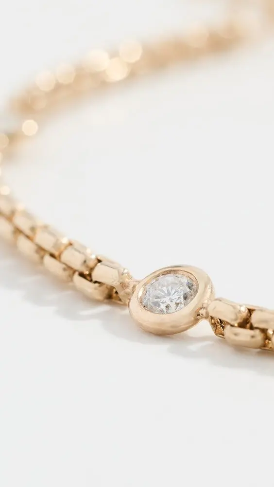 Zoe Chicco 14k Diamond Small Box Chain Bracelet