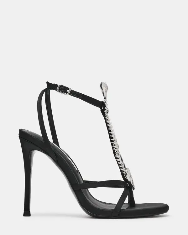 Steve Madden Pescado Thong Heels - Black/silver