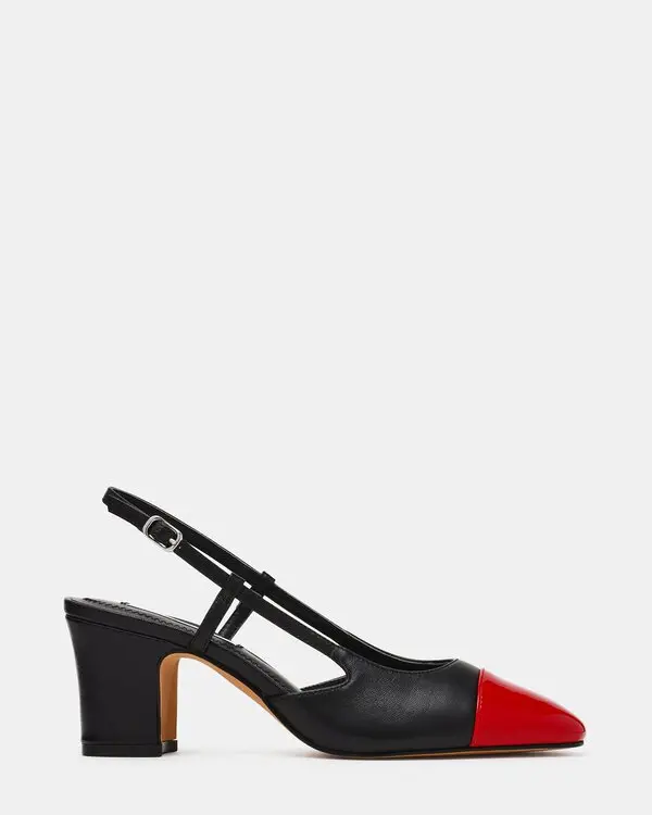 Steve Madden Azari Block Heels - Black/red