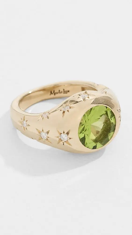 MARLO LAZ Disco Peridot Ring - Gold