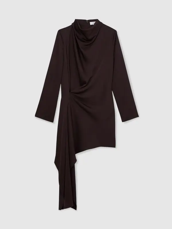 REISS Draped Long-sleeve Mini Dress
