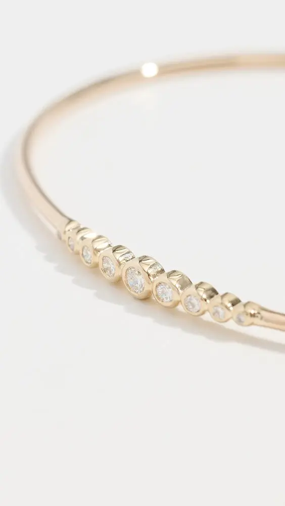 Zoe Chicco 14k Bezel Diamond Wire Cuff Bracelet