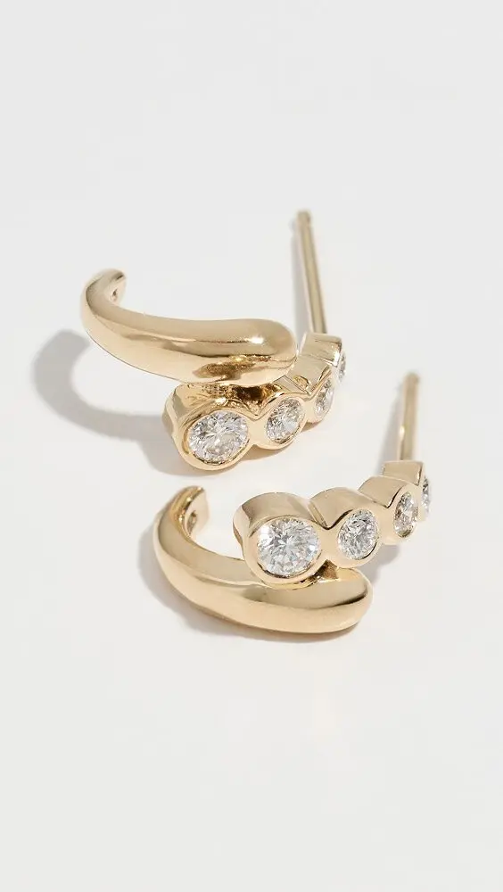 Zoe Chicco 14k Diamond Bypass Huggie Hoop Earrings