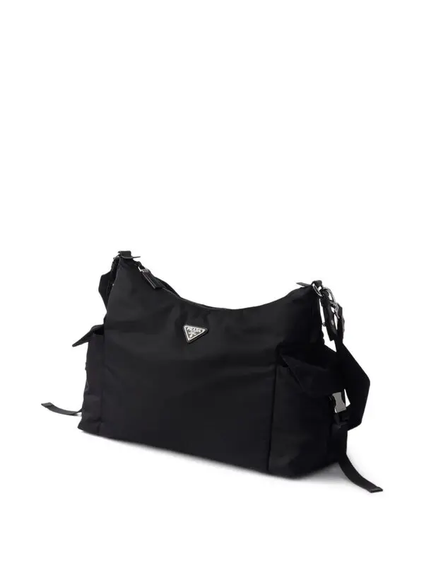 Prada Explore Re-nylon And Leather Hobo Bag - Black