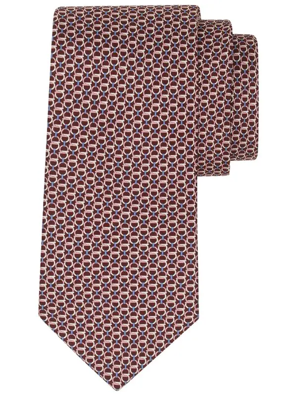 FERRAGAMO Cravatta In Seta Stampa Gancini - Multicolor