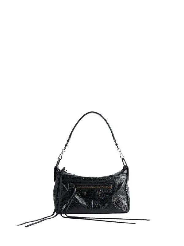 Balenciaga Le City Moto Mini In Pelle Arena - Black