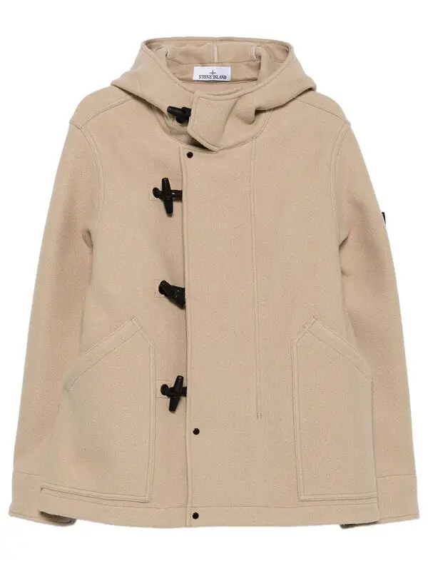Stone Island Parka Heavy Melton Corto Con Alamari