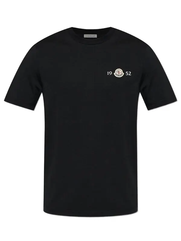 Moncler Logo Cotton T-shirt - Black