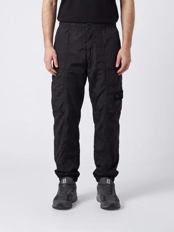 Stone Island Ghost Capsule Cargo Trousers In Recycled Nylon With Badge