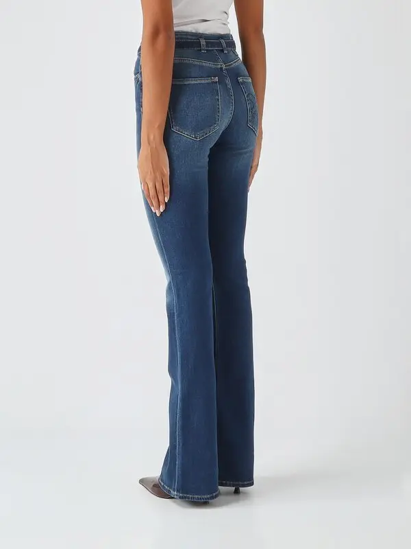 Pinko Flora High-waisted Slim Flared Jeans In Cotton