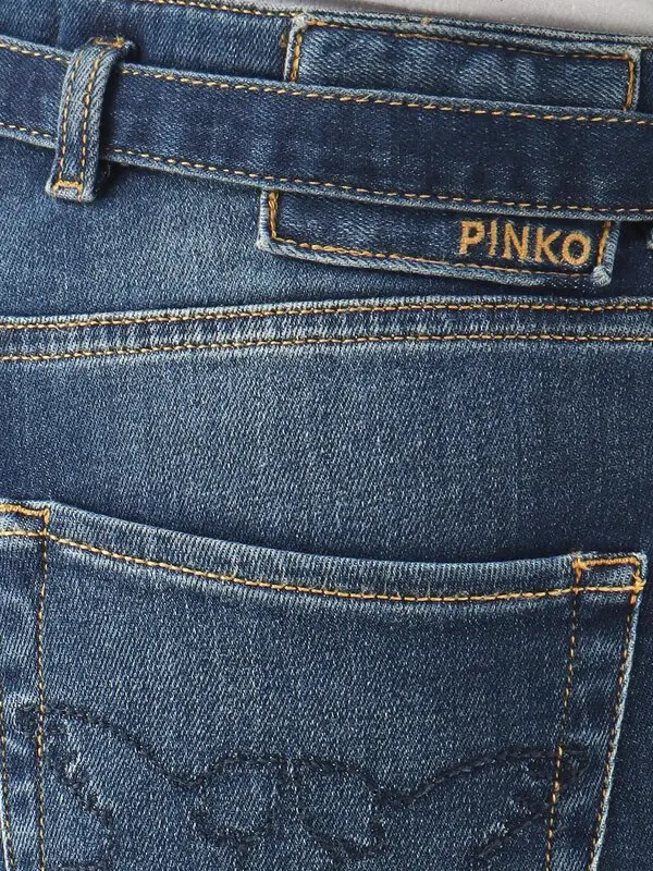 Pinko Flora High-waisted Slim Flared Jeans In Cotton