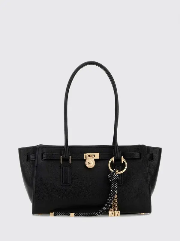 Michael Kors Hamilton Moderne Leather Shoulder Bag With Double Handle And Charm