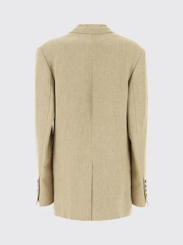 TOTEME Short Single-breasted Linen Blazer With Lapels And Flap Pockets