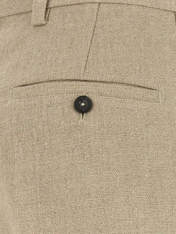 TOTEME High-waisted Straight Cropped Linen Trousers With Pleats
