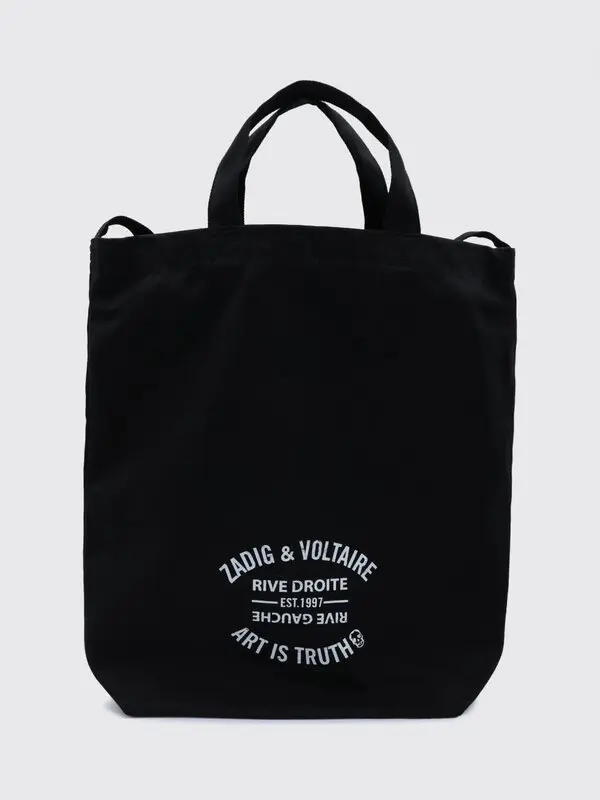 Zadig&Voltaire Cotton Tote Bag With Contrasting Logo And Double Handle