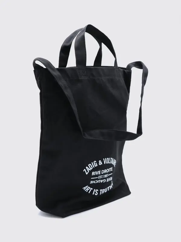 Zadig&Voltaire Cotton Tote Bag With Contrasting Logo And Double Handle