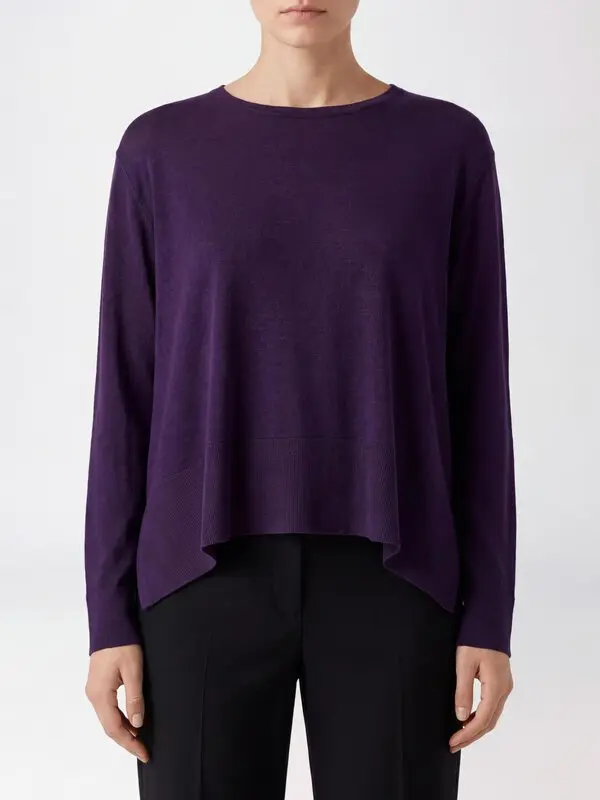 Liviana Conti Pure Virgin Wool Crewneck Jumper With Relaxed Fit - Blue