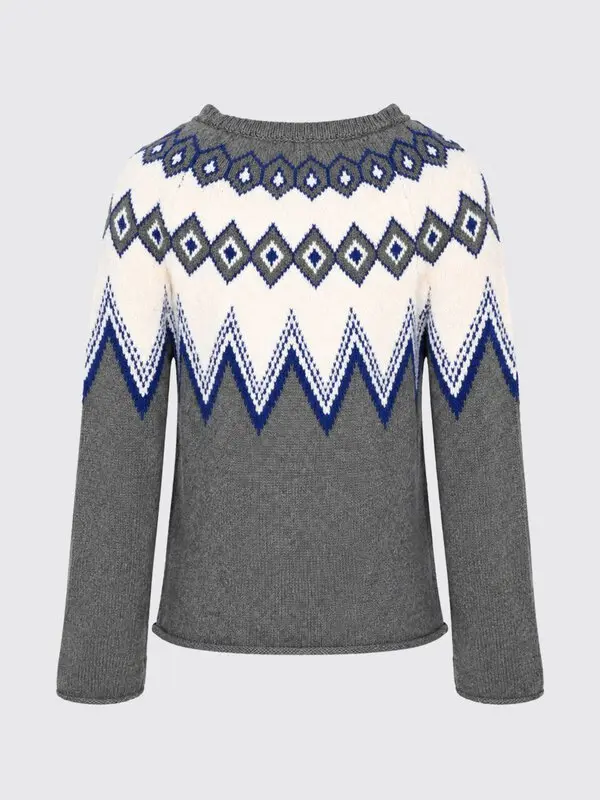 Liviana Conti Cashmere Blend Crewneck Jumper With Ethnic Pattern