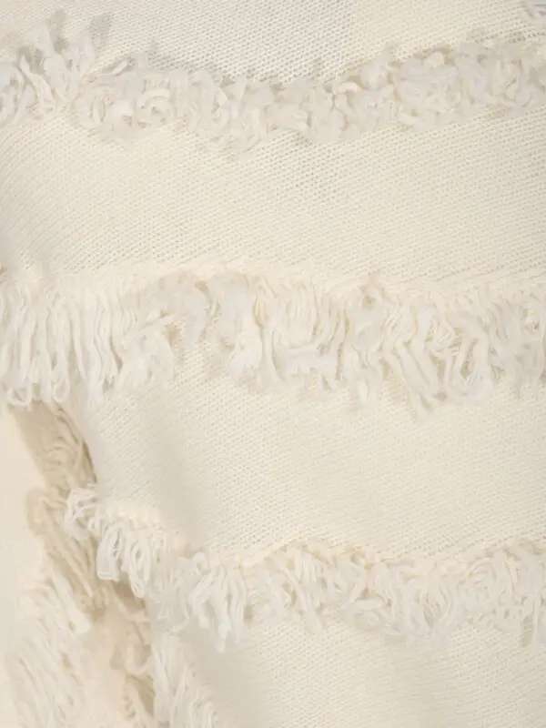 Liviana Conti Sally Cashmere Blend Jumper With Fringes And Asymmetric Hem