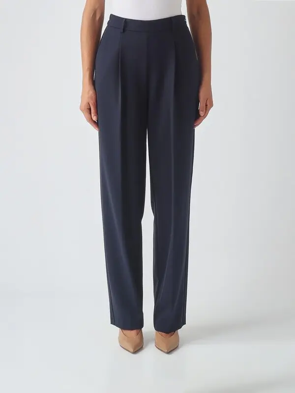 TWINSET High-waisted Wide-leg Crêpe Trousers With Darts