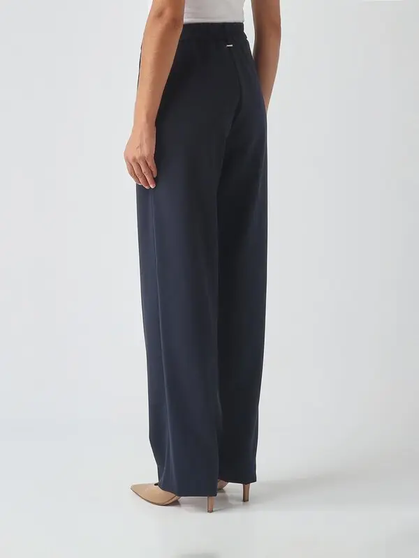 TWINSET High-waisted Wide-leg Crêpe Trousers With Darts