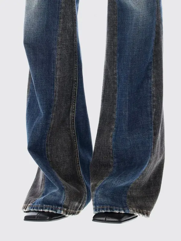 HAIKURE Slim Fit Flared Jeans In Cotton With Mid-rise Patchwork Design