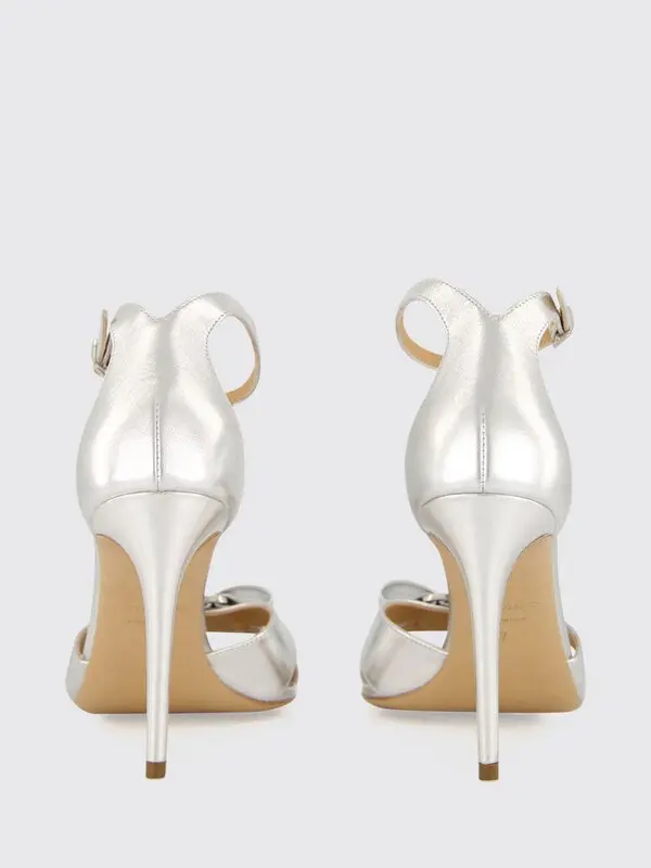 FERRAGAMO Vara Laminated Lambskin Sandals With Bow And Stiletto Heel