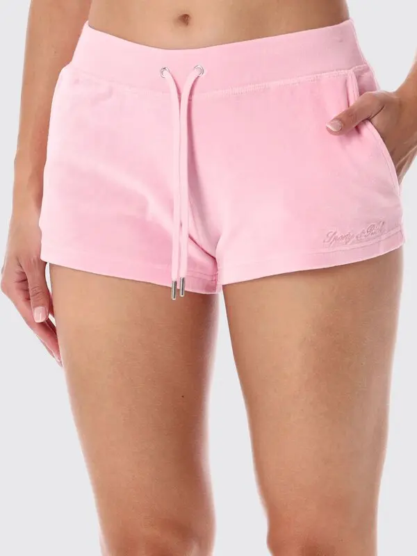 Sporty & Rich Cotton Shorts With Drawstring Waist And Rhinestone Logo