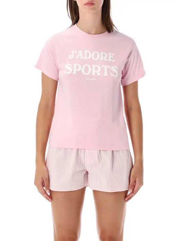 Sporty & Rich Slim Fit Cotton T-shirt With Contrasting Slogan Print