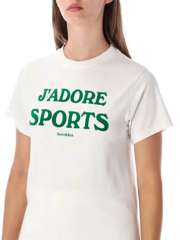 Sporty & Rich Slim Fit Cotton T-shirt With Logo And Slogan Print