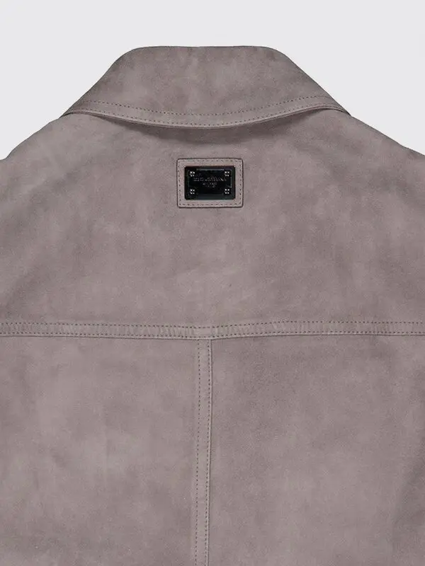 Dolce & Gabbana Slim Fit Suede Lambskin Jacket With Zip Closure