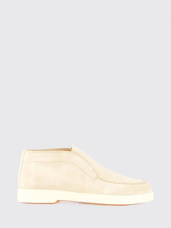 Santoni Suede Chukka Ankle Boots With Round Toe And Rubber Sole