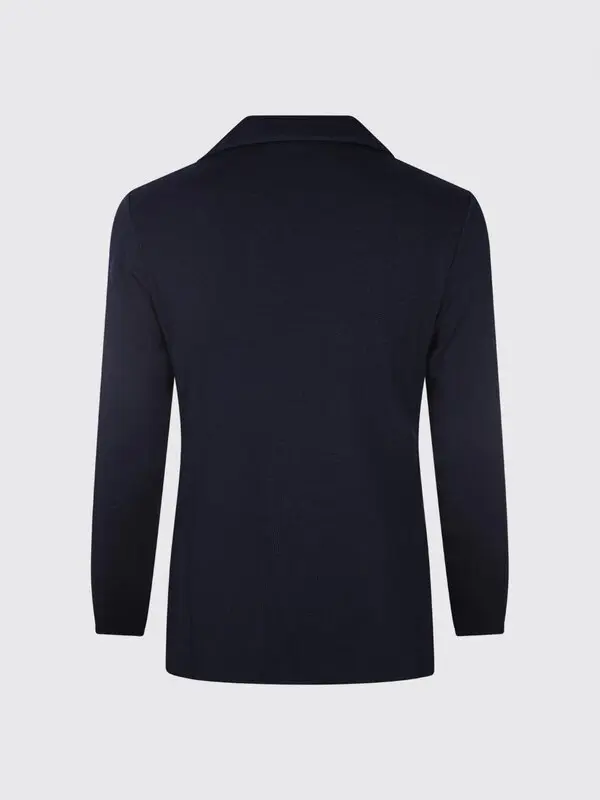 LARDINI Single-breasted Virgin Wool Blazer With Lapels And Patch Pockets - Blue