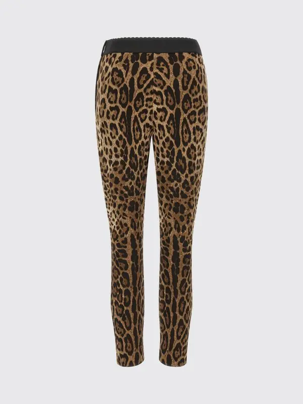 Dolce & Gabbana High-waisted Animalier Print Skinny Trousers In Jersey