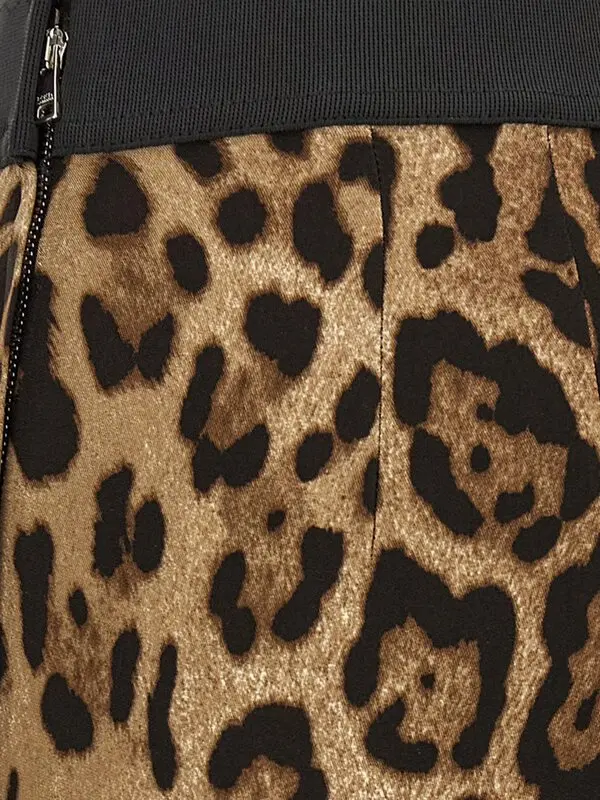 Dolce & Gabbana High-waisted Animalier Print Skinny Trousers In Jersey