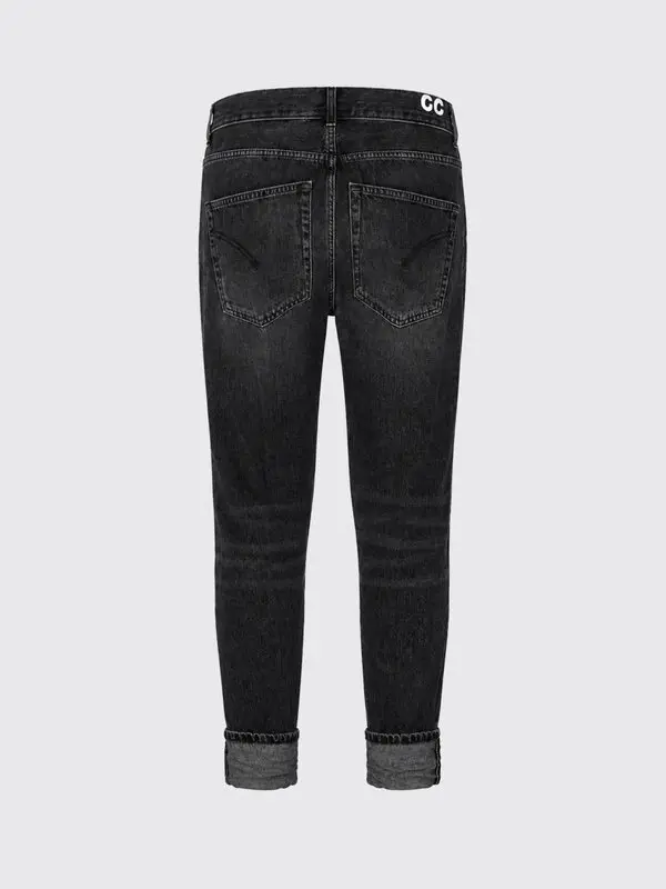 DONDUP Five-pocket Straight Jeans In Cotton Denim With Cuffed Hem