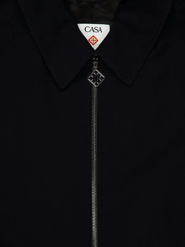 Casablanca Wool Shirt Jacket With Classic Collar And Zip Closure