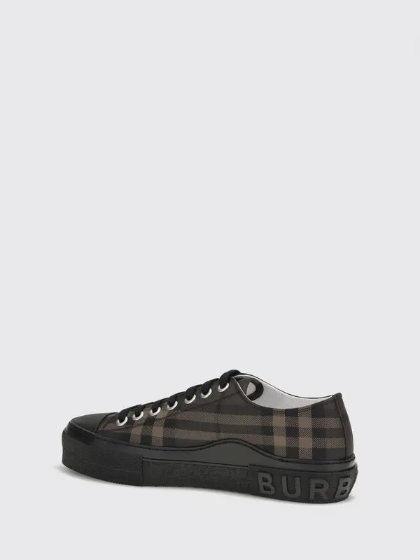 Burberry Low Top Check Pattern Fabric Trainers With Rubber Toe Cap