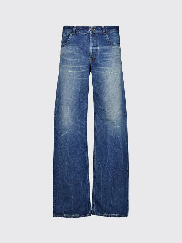 Alexander McQueen Wide-leg Distressed Denim Jeans In A Five-pocket Style