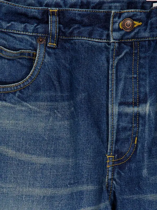 Alexander McQueen Wide-leg Distressed Denim Jeans In A Five-pocket Style