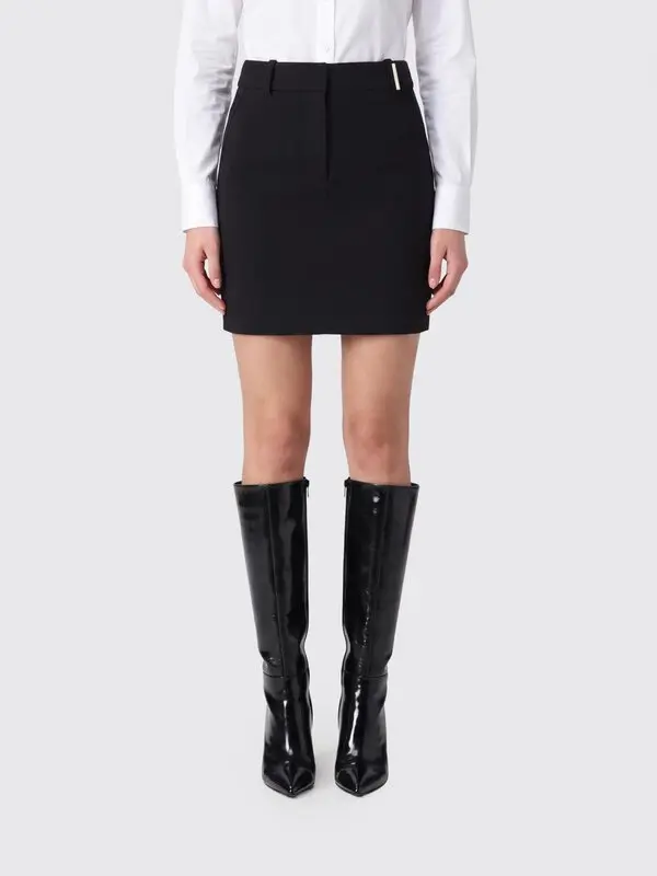 Attico High-waisted Viscose Blend Pencil Mini Skirt With A Slim Fit