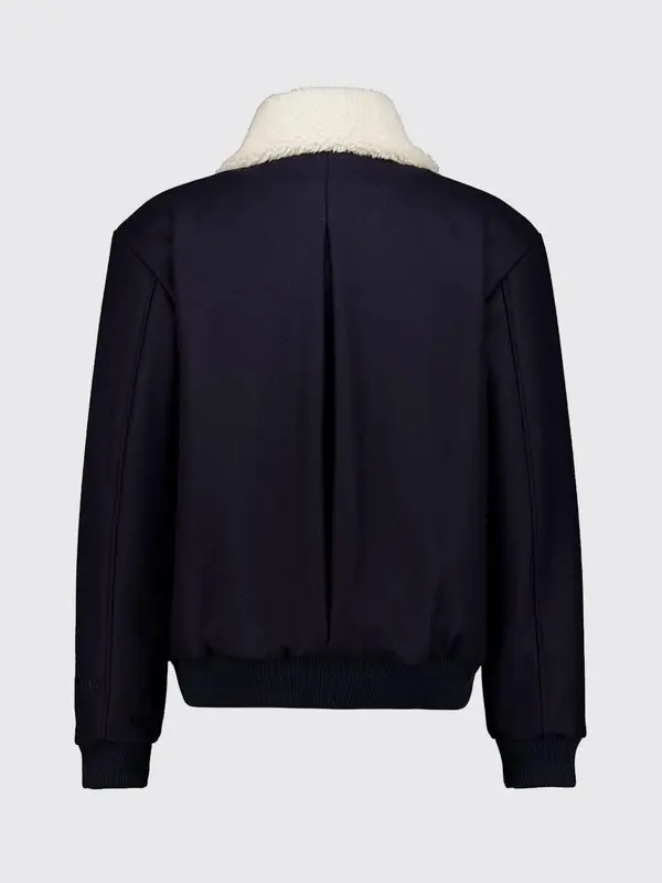 Balmain Wool And Cashmere Blend Bomber Jacket With Removable Fur Collar