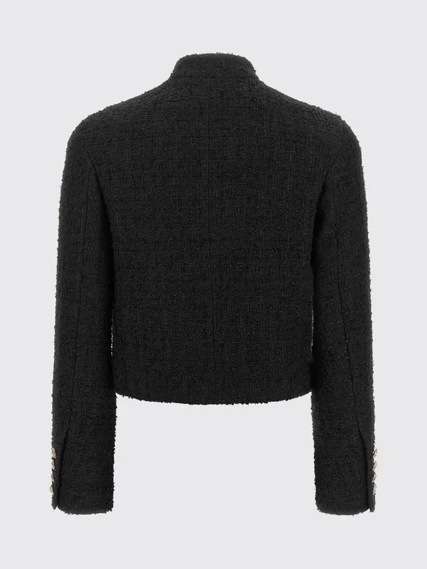 Balmain Double-breasted Cropped Tweed Blazer With Classic Lapels