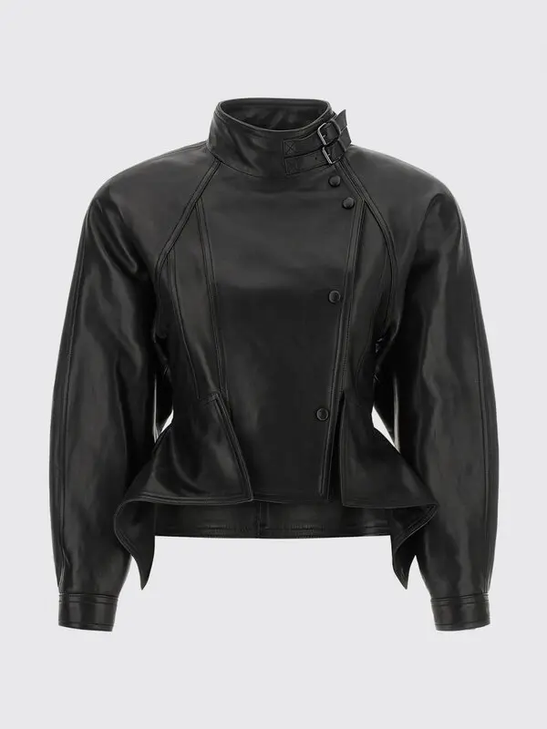 Balmain Lambskin Leather Biker Jacket With Asymmetrical Fastening