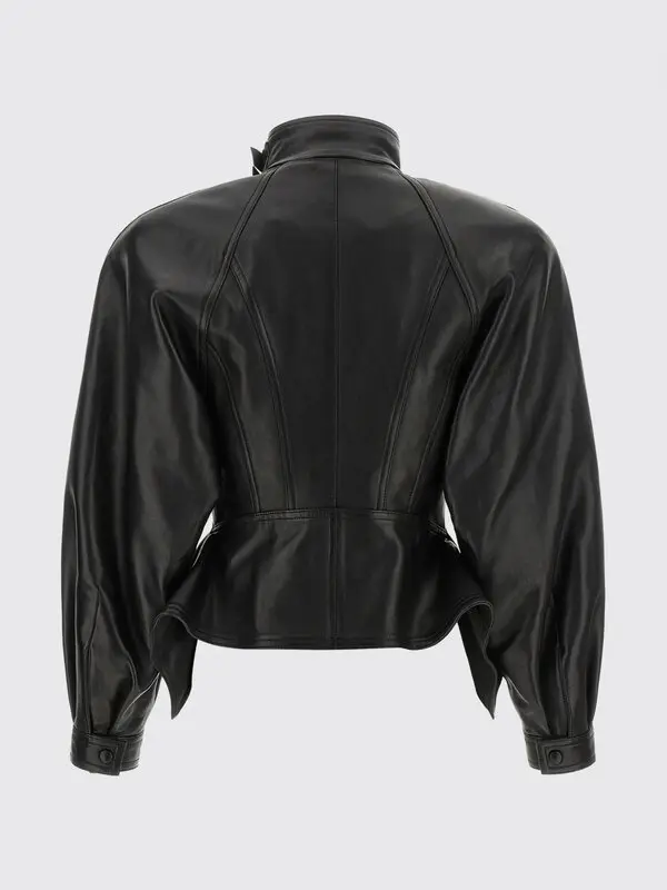Balmain Lambskin Leather Biker Jacket With Asymmetrical Fastening