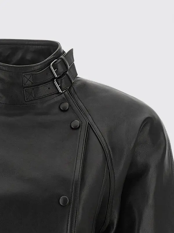 Balmain Lambskin Leather Biker Jacket With Asymmetrical Fastening