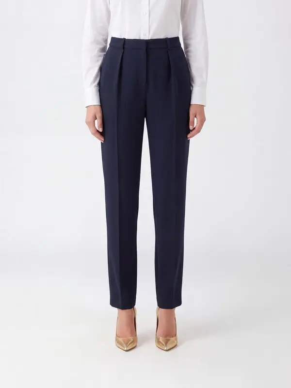 Elisabetta Franchi High-waisted Straight Leg Tailored Crêpe Trousers