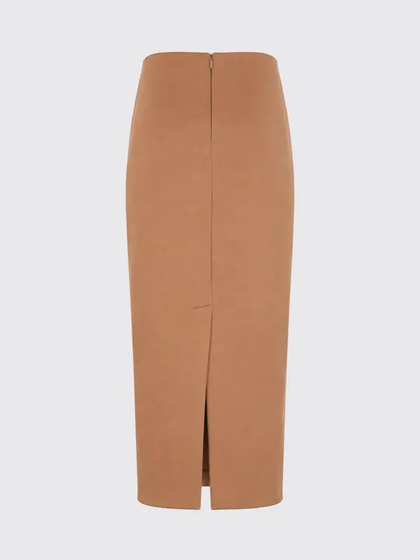Max Mara High-waisted Crêpe Midi Pencil Skirt With Slit - Hazel