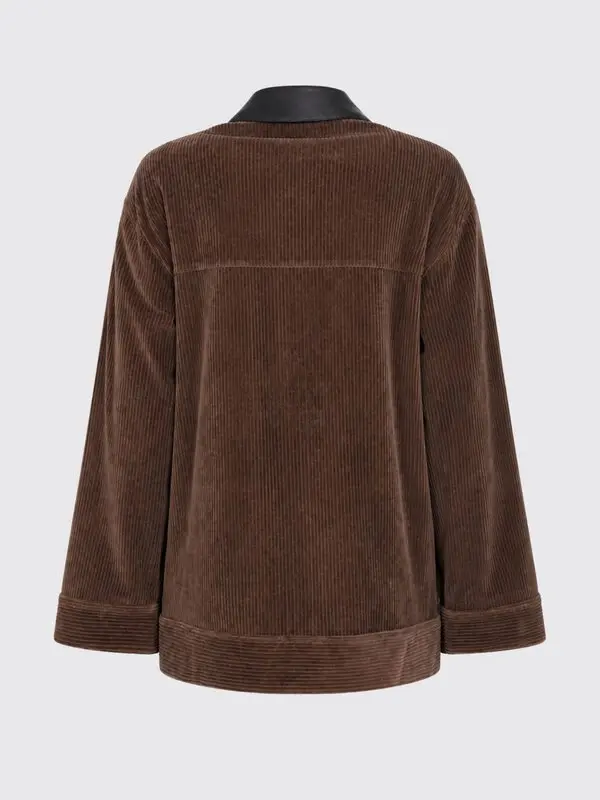 Max Mara Corduroy Shirt Jacket With Leather Collar